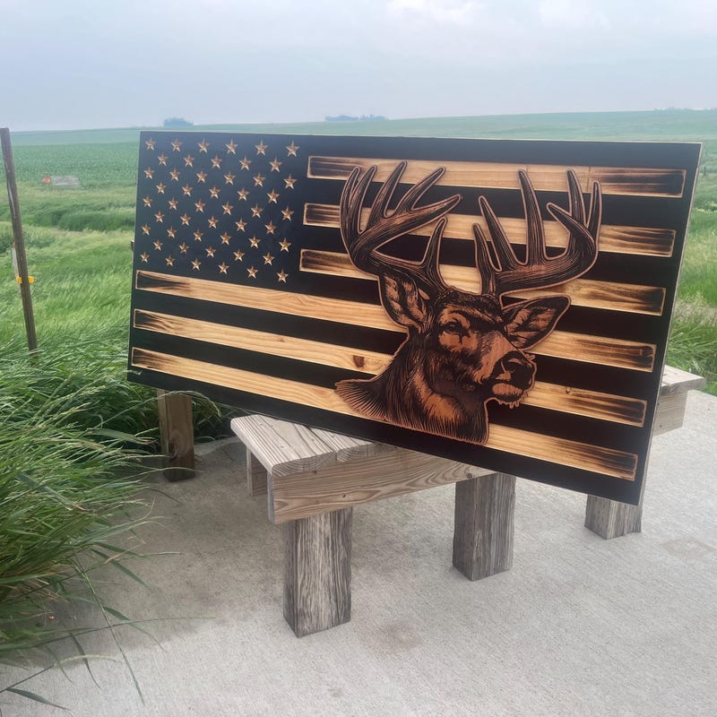 Wooden Flag With Deer Sign - Etsy