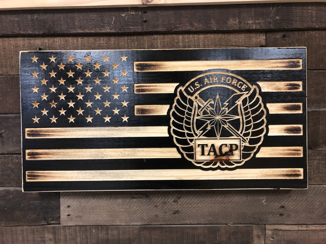 TACP Wooden American Flag, Air Force Tactical Air Control, Military ...