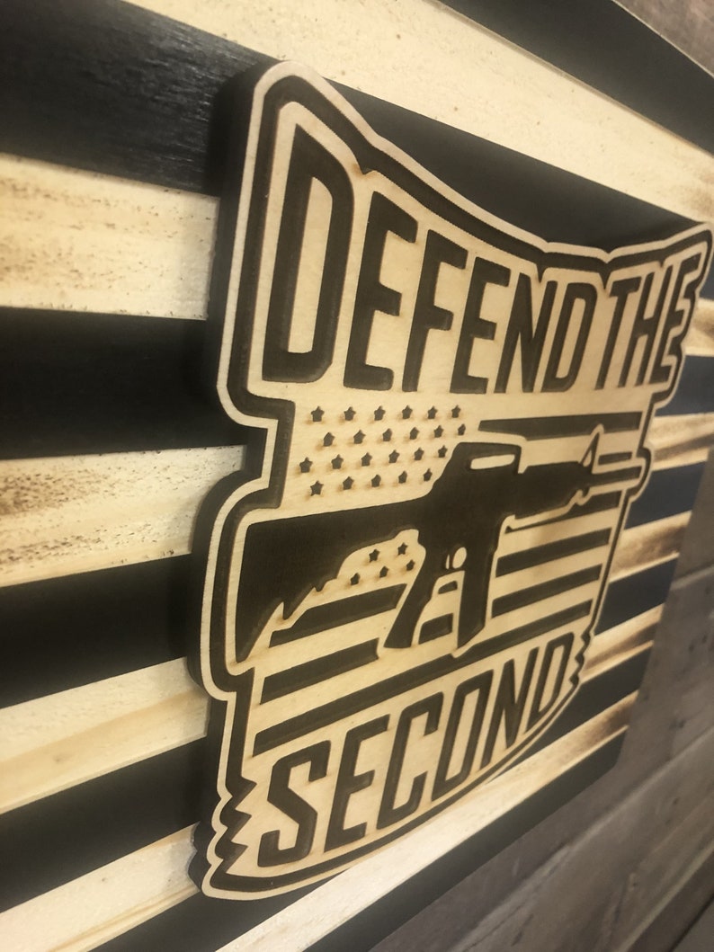 Defend the Second American Flag, 2nd Amendment Wood Flag, Personalized ...