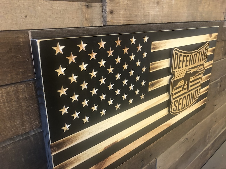 Defend the Second American Flag, 2nd Amendment Wood Flag, Personalized ...