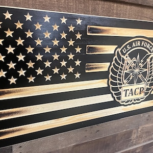 TACP Wooden American Flag, Air Force Tactical Air Control, Military ...