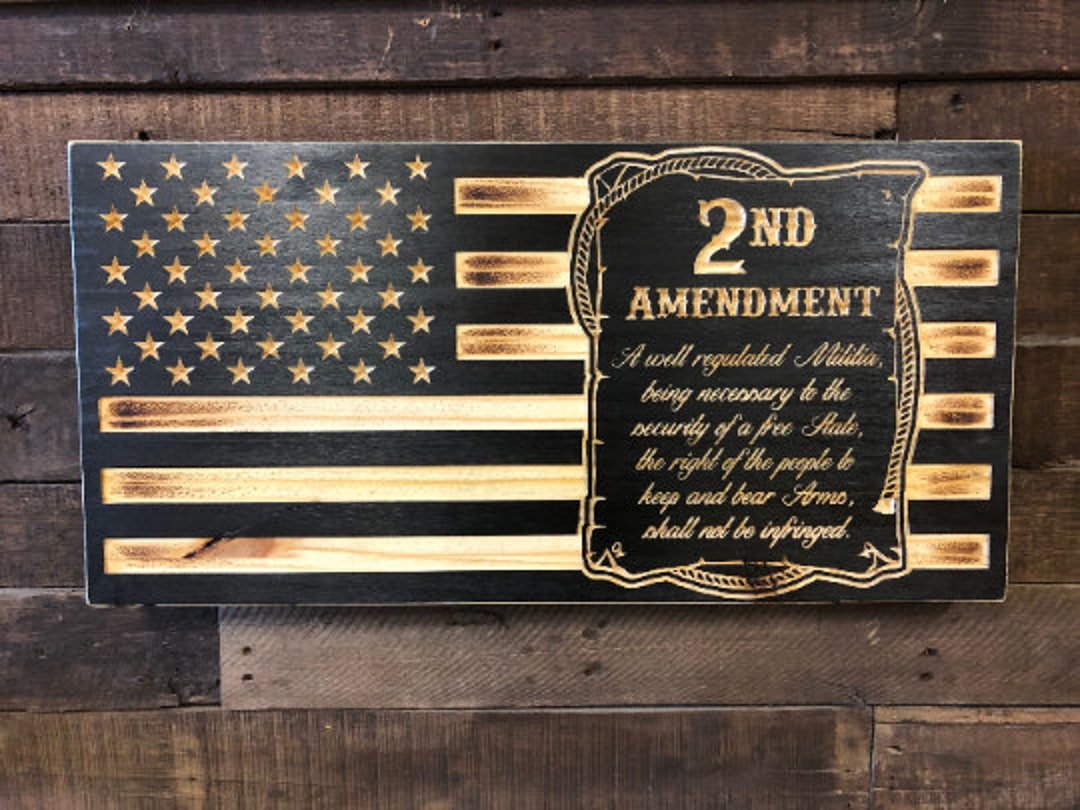 2nd Amendment American Flag, Rustic Wood Flag, Personalized Flag ...