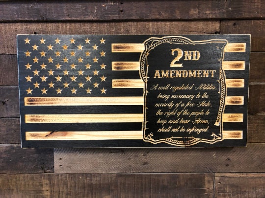 2nd Amendment American Flag, Rustic Wood Flag, Personalized Flag - Etsy