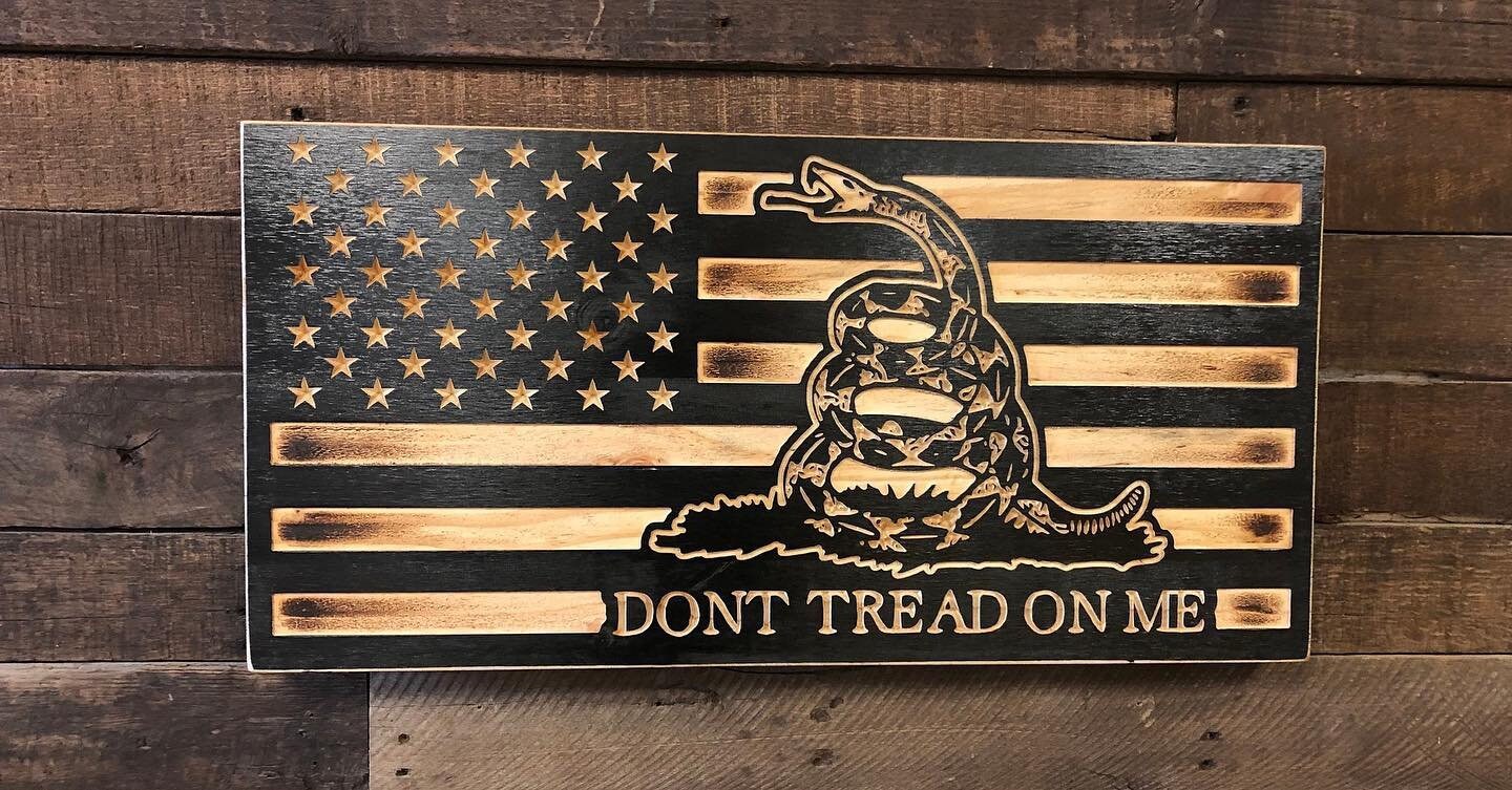 Gadsden Wood American Flag, Don't Tread on Me, Wood Flag, Personalized ...