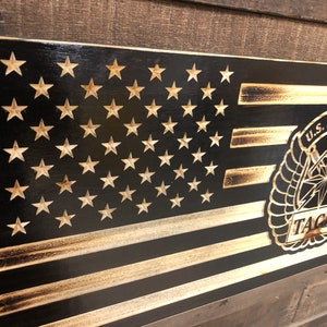 TACP Wooden American Flag, Air Force Tactical Air Control, Military ...
