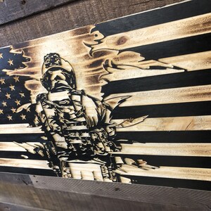 Rustic Wood Torn Soldier American Flag - Personalized Military Gift - Etsy