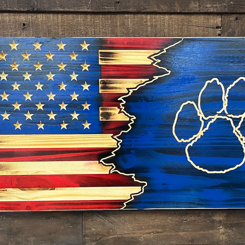 College Team Wood Flag - Etsy