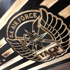 TACP Wooden American Flag, Air Force Tactical Air Control, Military ...