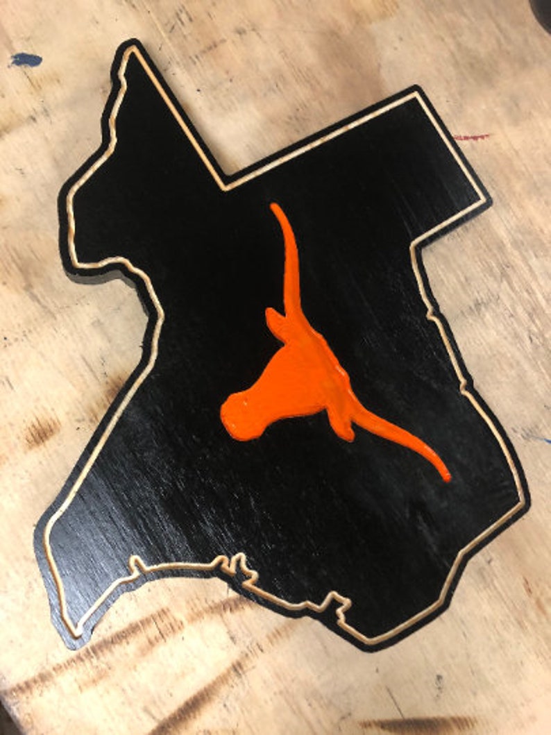 Texas Longhorn State Sign Rustic Wood Sign - Etsy