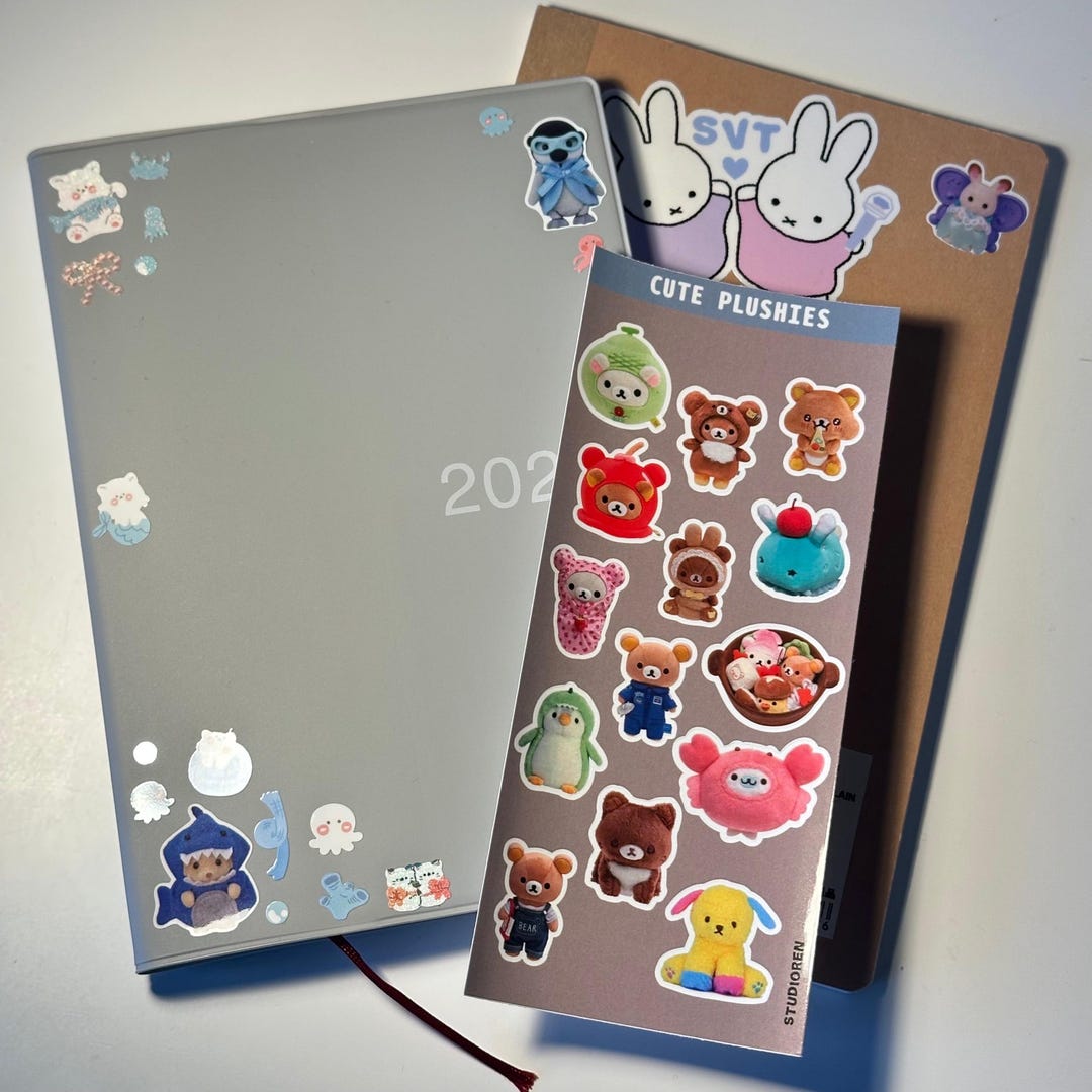 Japanese Plushies Glossy Sticker Sheets , Kawaii Stickers, Journal ...