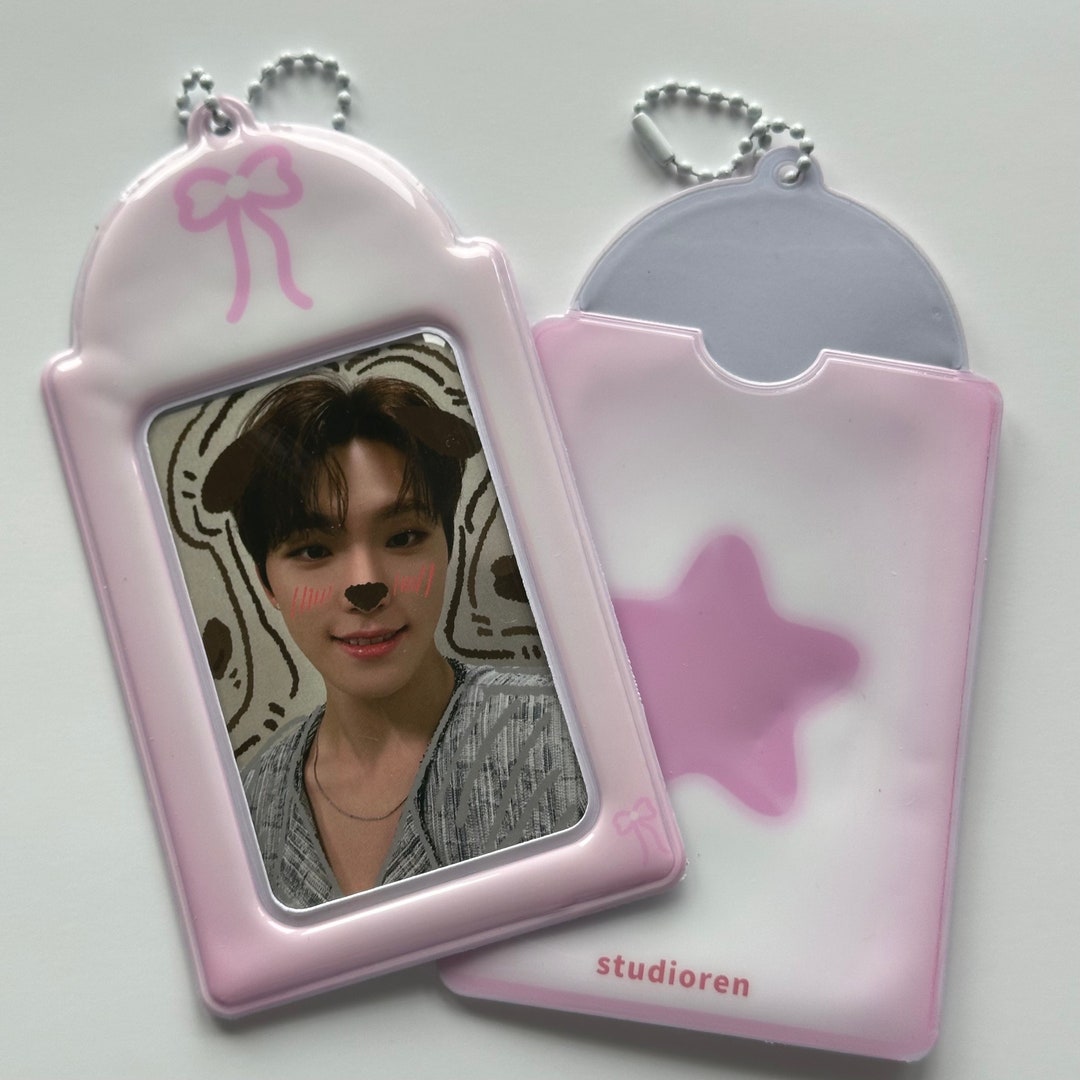 Coquette Bow Pink Kpop Photocard Holder Pvc Korean Idol - Etsy