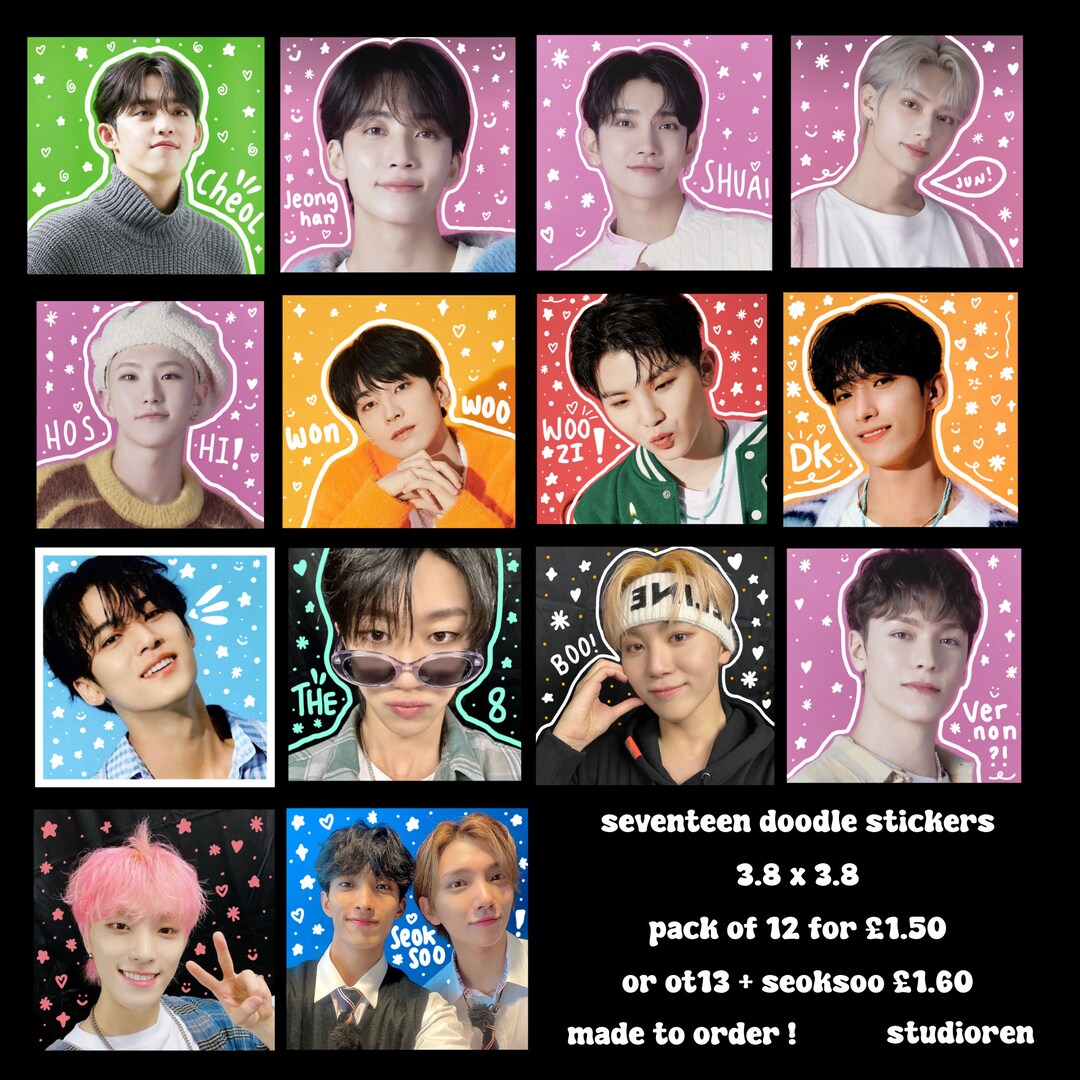 Handmade Kpop Seventeen Doodle Mailing Stickers - Etsy