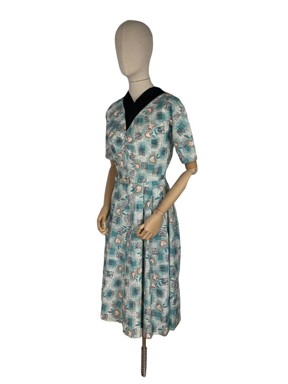 Original 1950's Ann Foster Atomic Print Belted Day Dr… - Gem