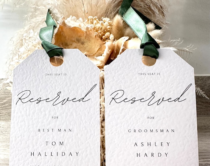 Luxury Wedding Reserved Seating Signs/wedding/minimalist/tags - Etsy UK