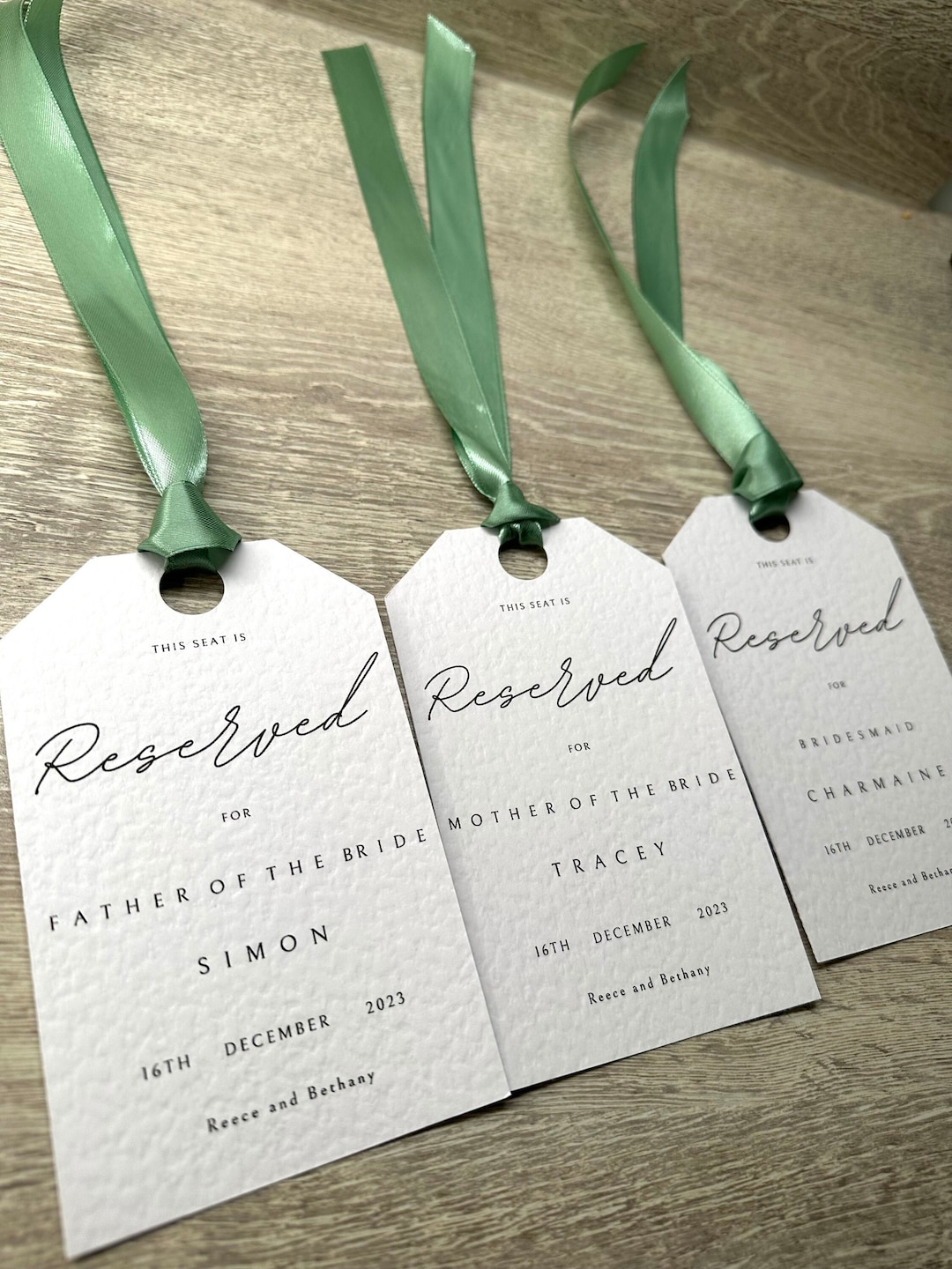 Luxury Wedding Reserved Seating Signs/wedding/minimalist/tags - Etsy UK
