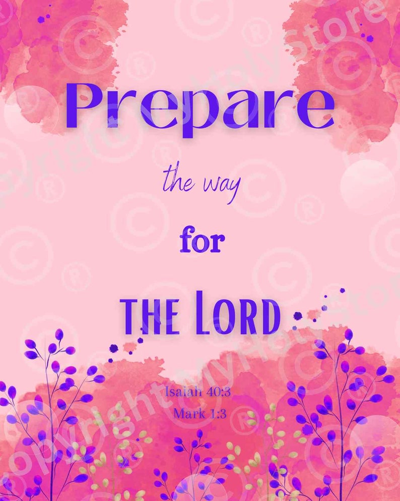 Poster Prepare the Way for the Lord, Colorful Christian Wall Art, Pink ...