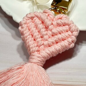 Tassel Heart Keychain--macrame Heart Keychain--love Keychain--bag and ...