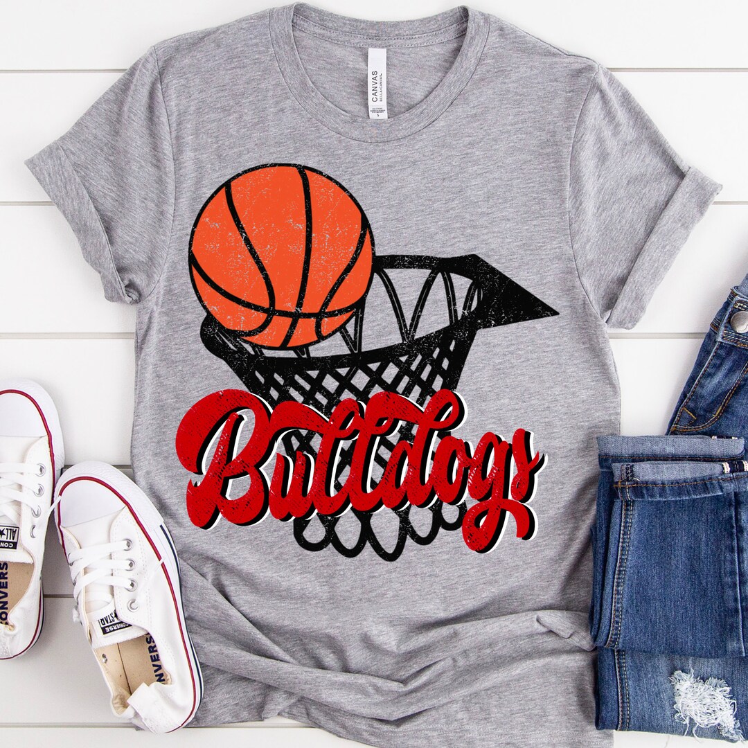 Bulldogs Red Basketball Game Day Mascot Digital Design, Baskeball ...