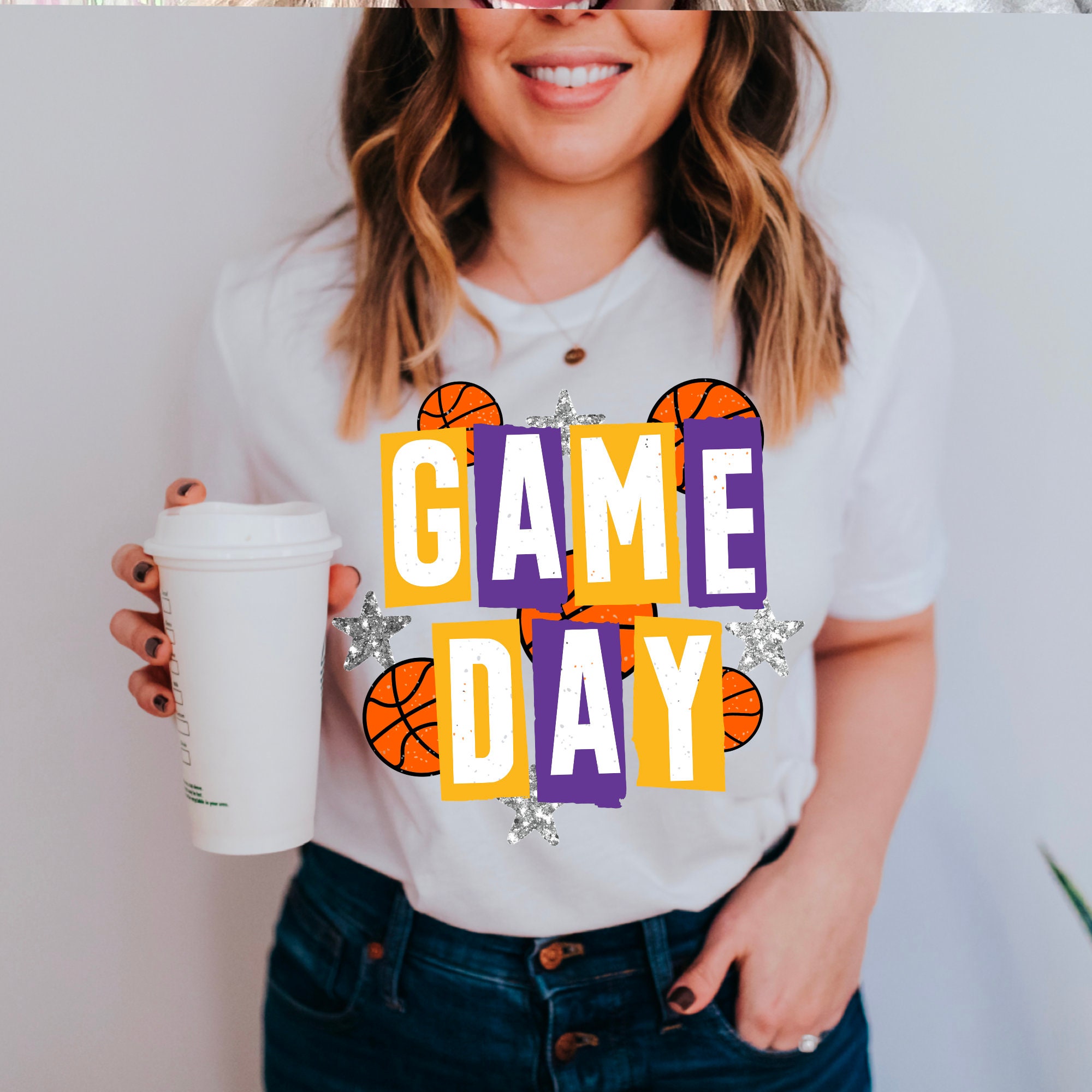 Purple & Gold Game Day School Spirit Png, Mascot Digital Design, Png ...