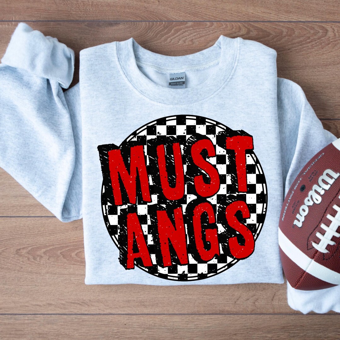 Red Mustangs Varsity Basketball Game Day Mascot Digital Design ...