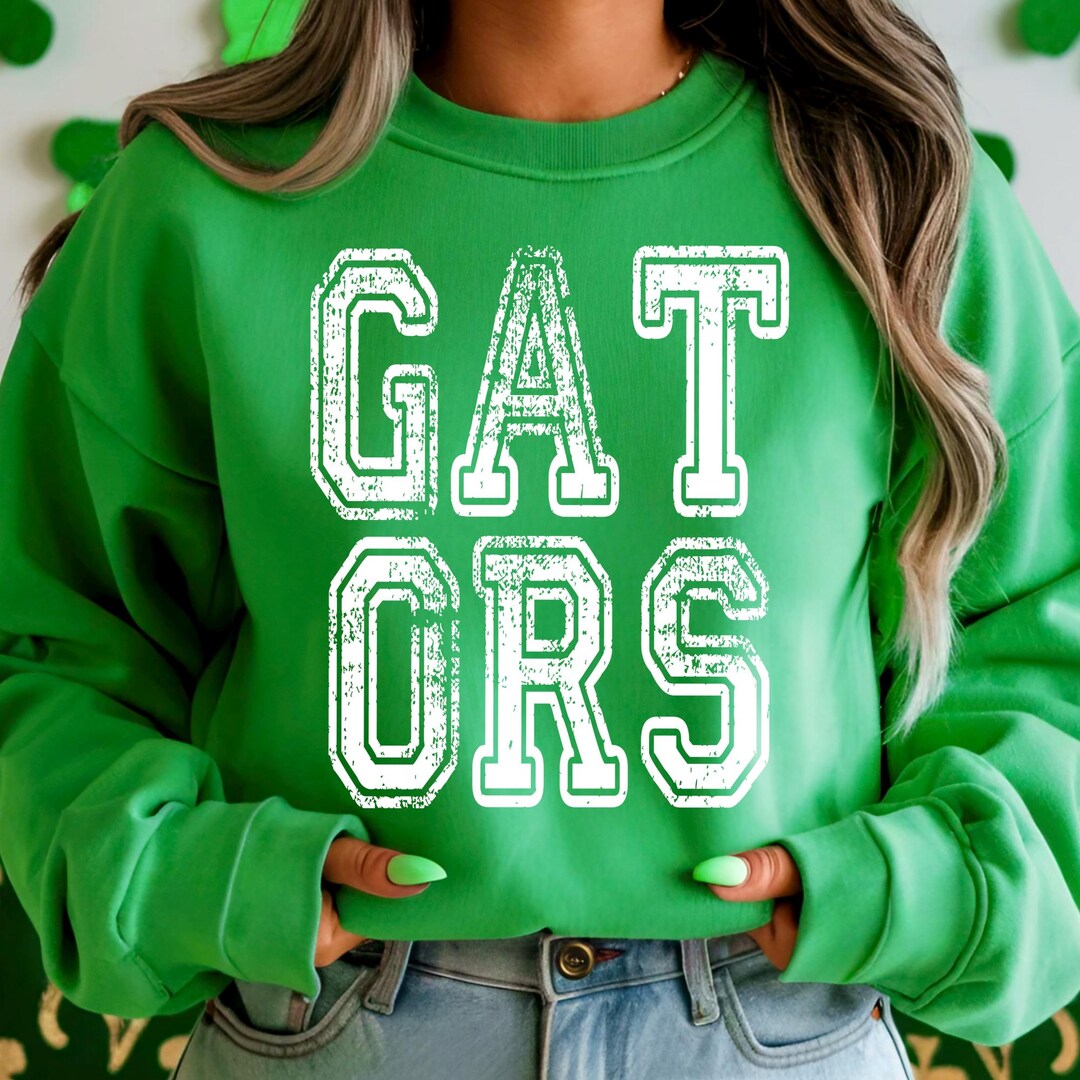 Gators Retro White Gators Game Day Grunge School Mascot Digital ...