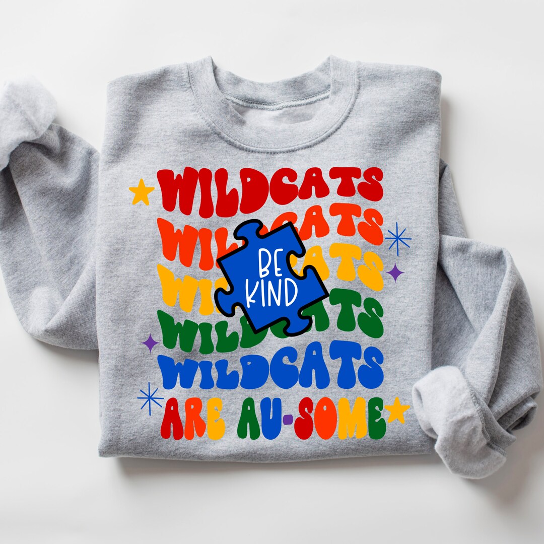 Wildcats Mascot Autism Awareness Mascot Digital Design, Be Kind Mascot ...