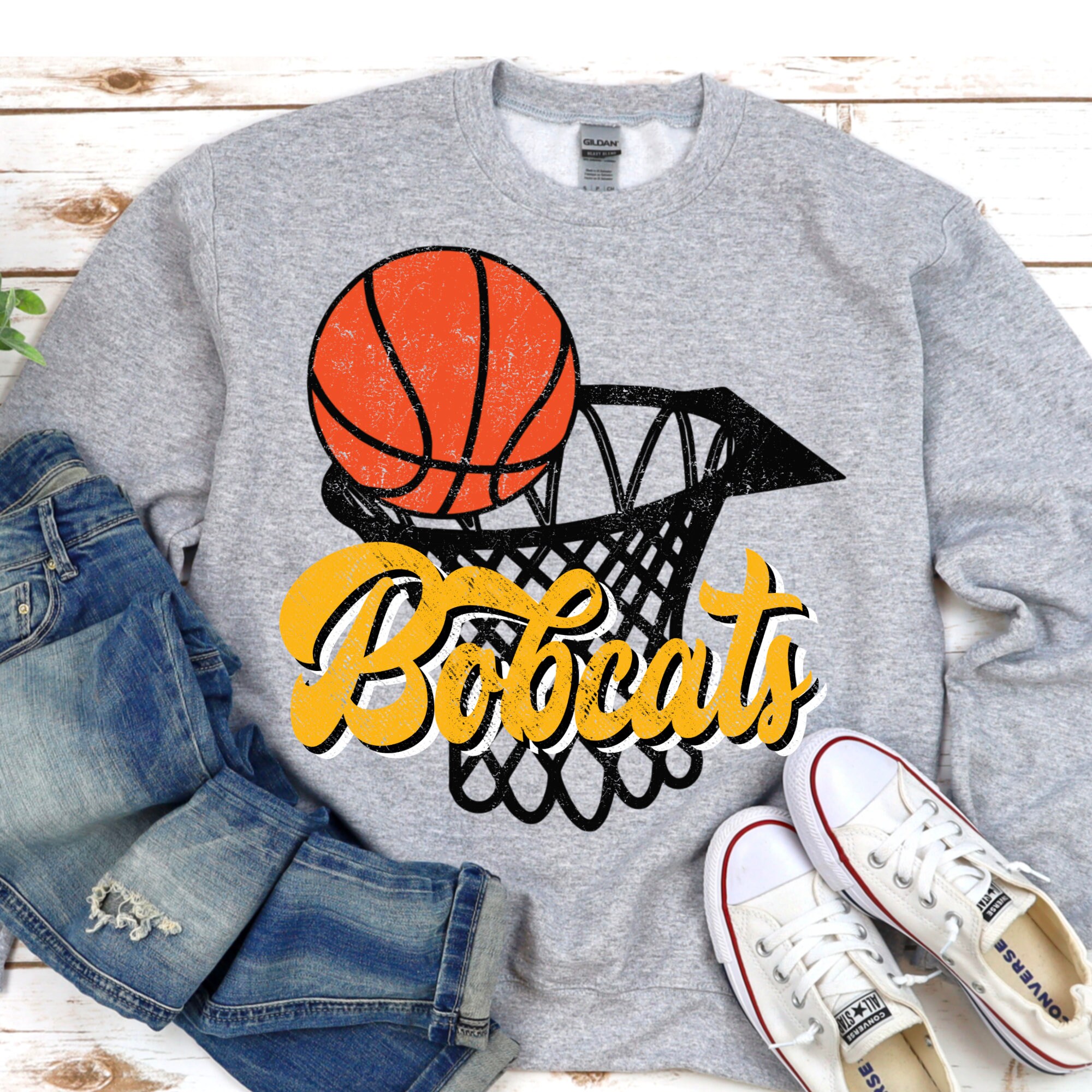 Bobcats Gold Basketball Game Day Mascot Digital Design, Baskeball ...