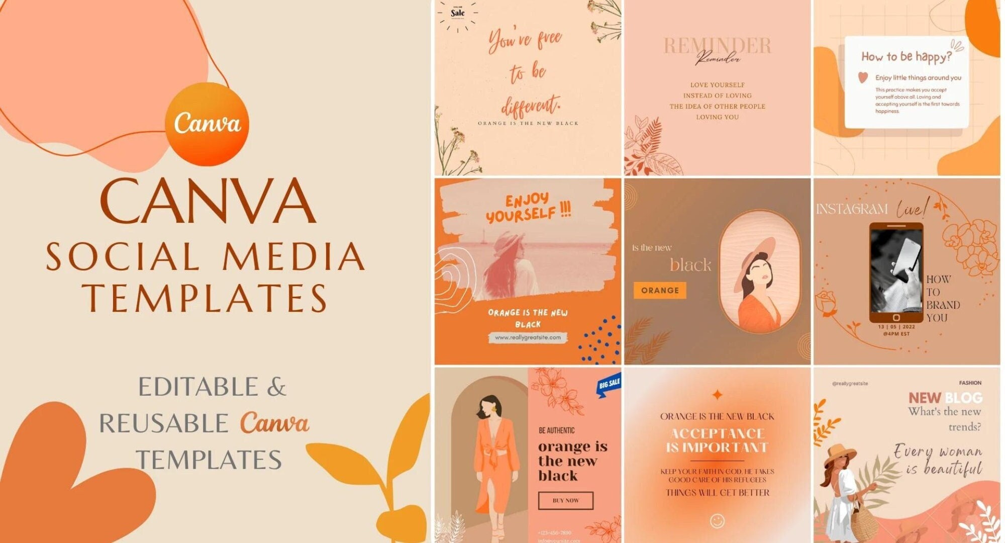 Editable Canva Template Pack Over 12000 Options for Social - Etsy