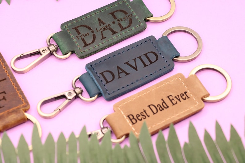 Personalized Dad Keychain, New Dad Gift, Engraved Dad Keychain, Fathers ...