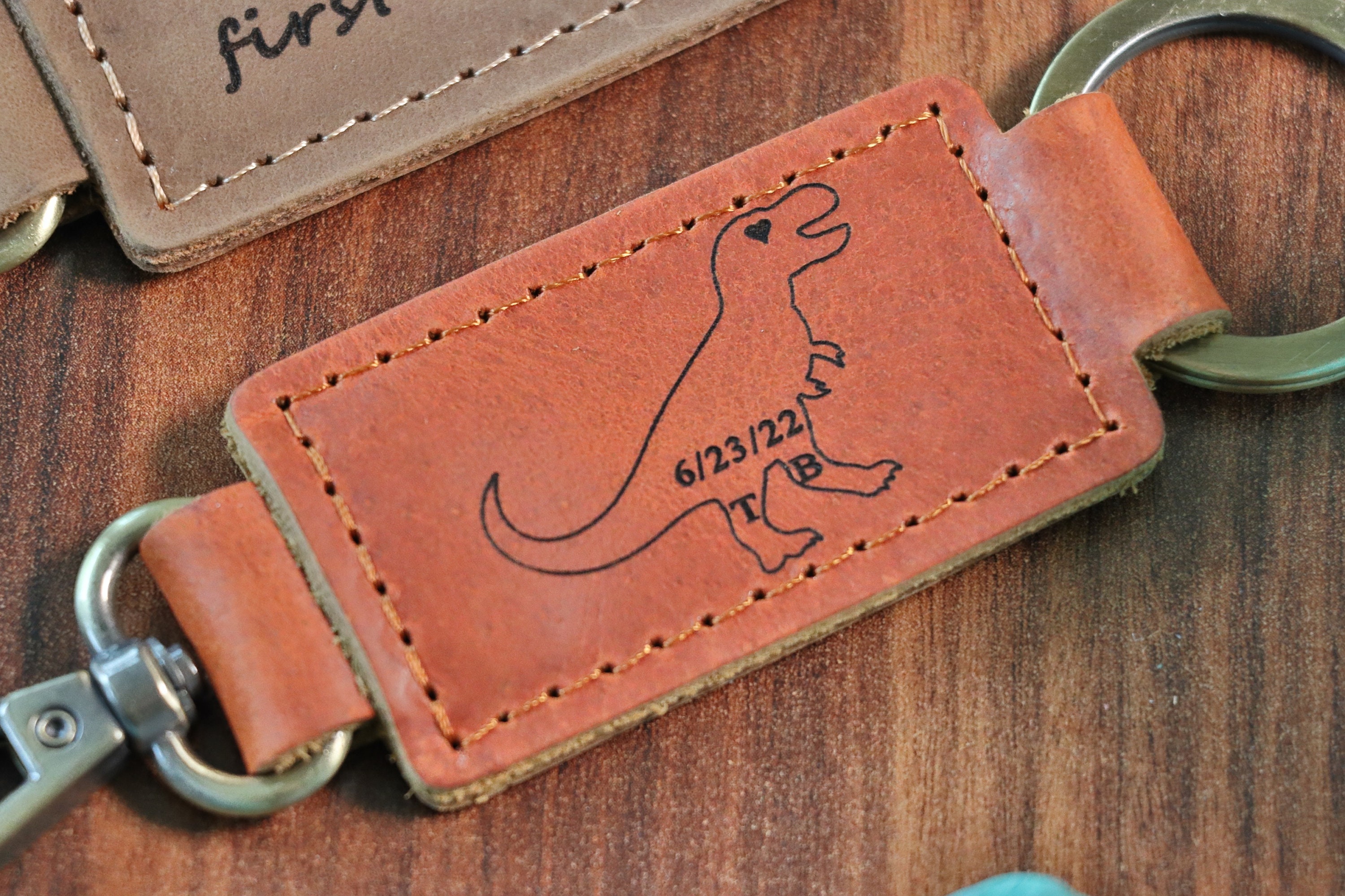 Dinosaur Keychain T Rex Keychain 3rd Anniversary Gift - Etsy
