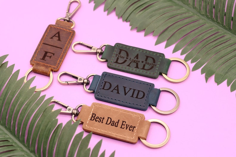 Personalized Dad Keychain, New Dad Gift, Engraved Dad Keychain, Fathers ...