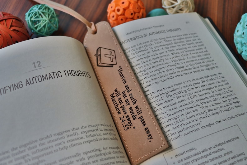 BIBLE BOOKMARK, Leather Bookmark for Bible Reader, Gift for Church ...