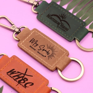 Business Logo Keychain, Custom Leather Keychain - Etsy