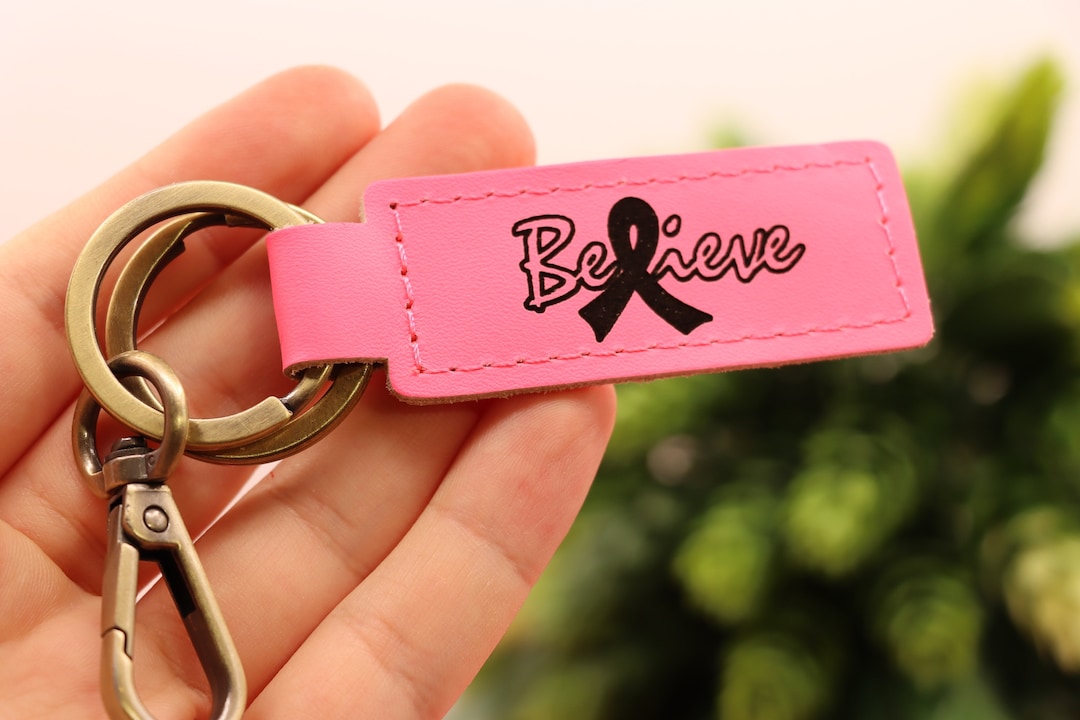 Breast Cancer Pink Ribbon Keychain, Breast Cancer Awareness Warrior ...
