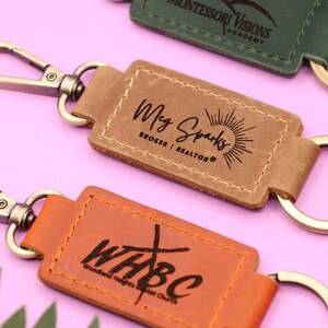 Business Logo Keychain, Custom Leather Keychain - Etsy