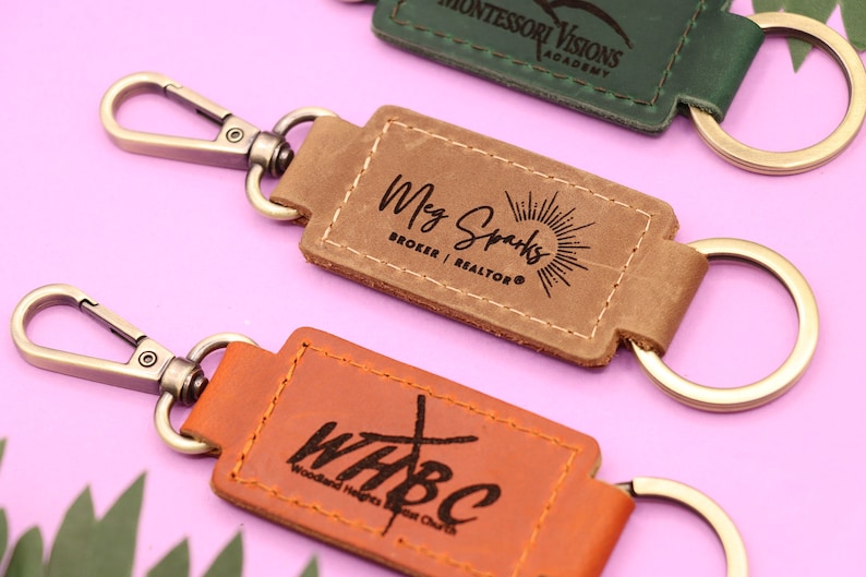 Corporate Gifts for Employees, Personalized Keychain, Leather Keychain ...