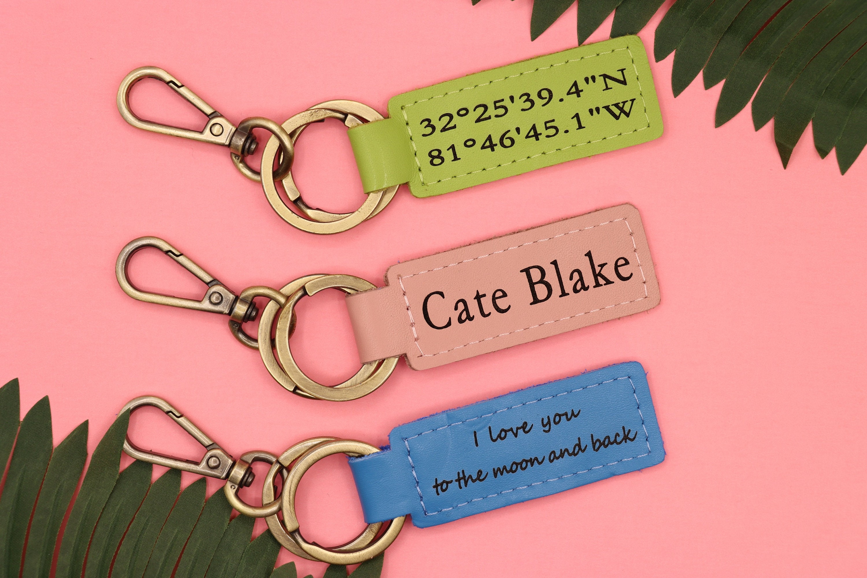 PERSONALIZED LEATHER KEYCHAIN, Graduation Gifts Under 10, Birthday ...