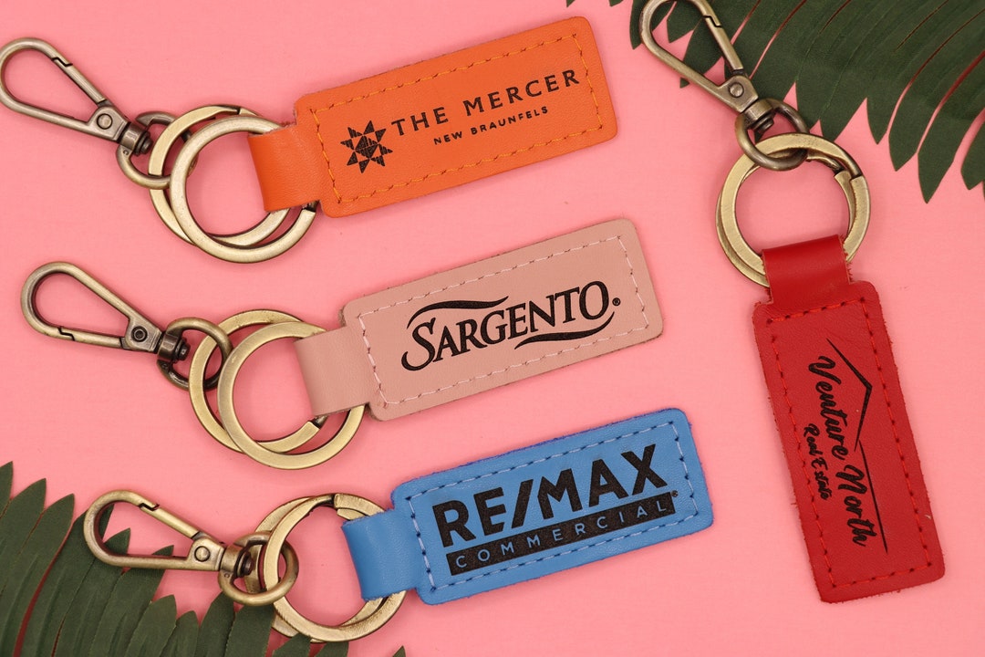 Business Logo Keychain, Custom Leather Keychain - Etsy