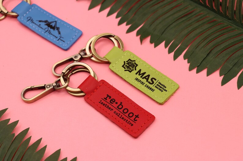 Business Logo Keychain, Custom Leather Keychain - Etsy