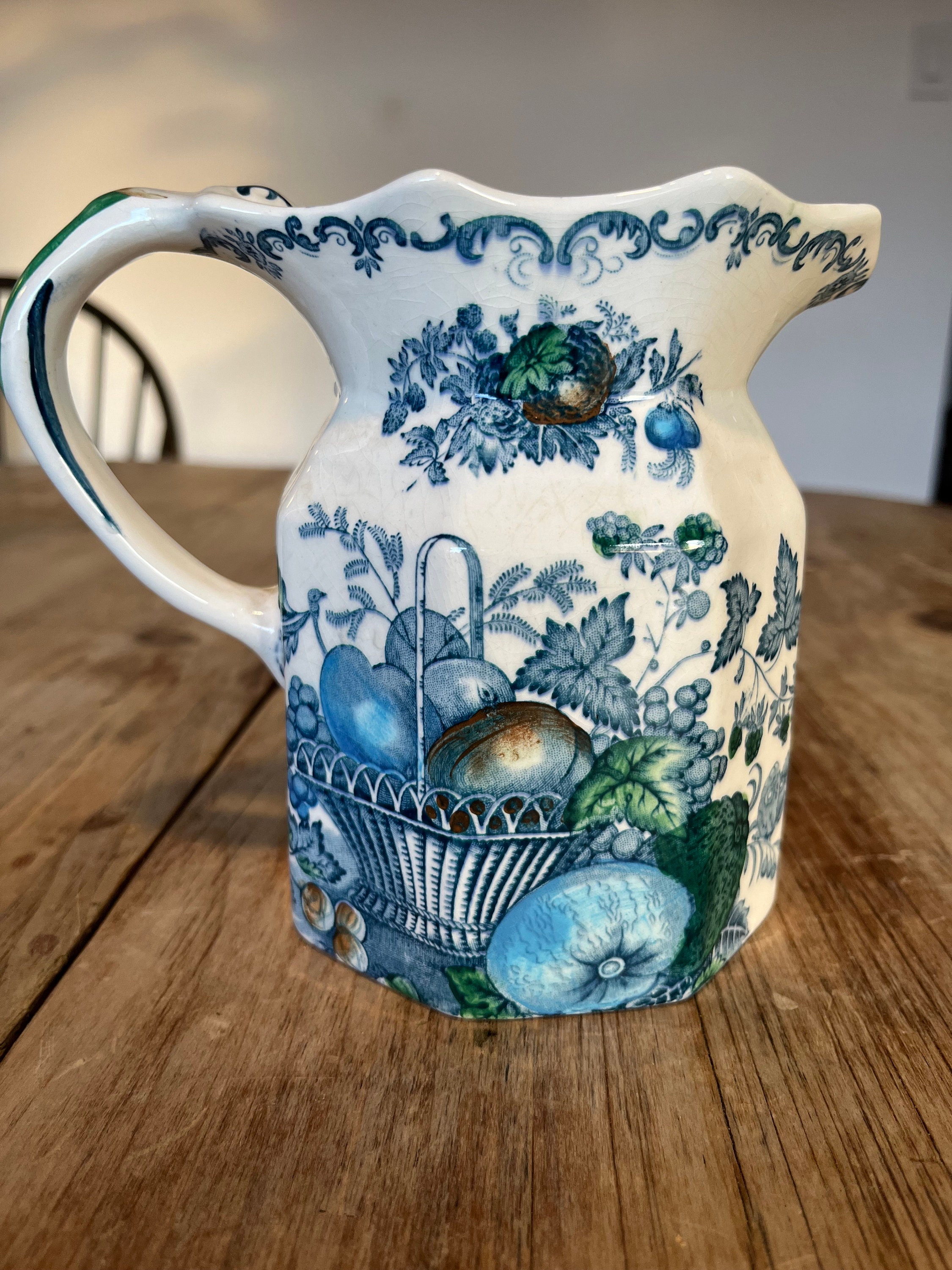 1940's Mason's England - Patent Ironstone China- Blue Fruit Basket ...