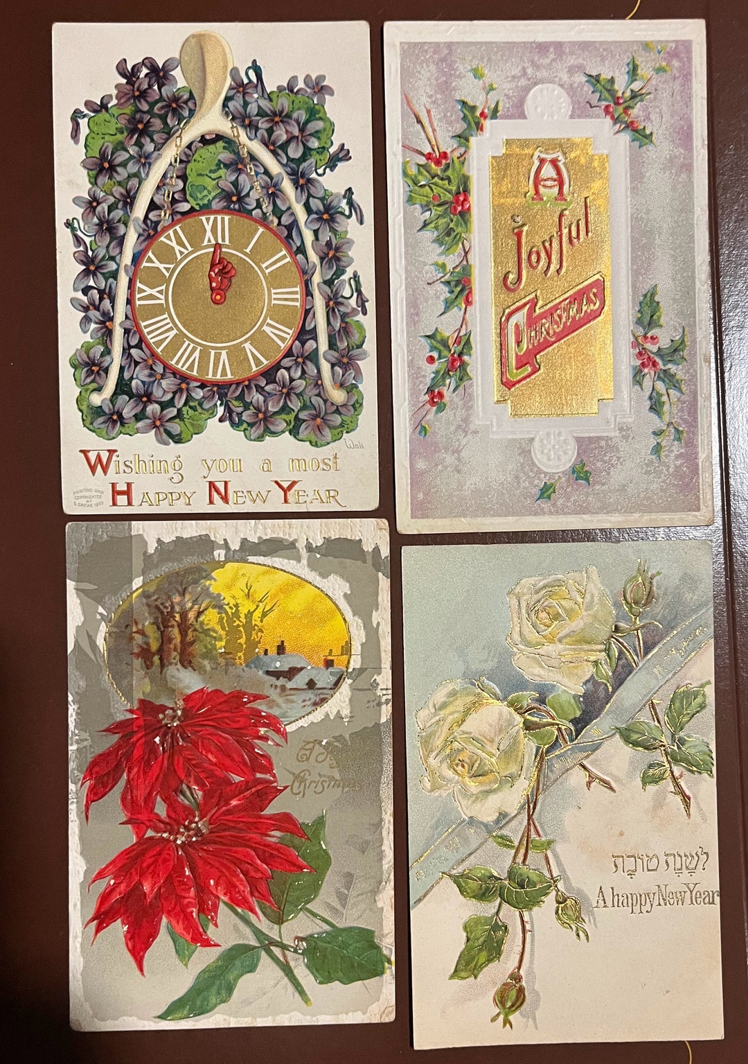 Antique Postcards-1902-1930 - Christmas and New Year, Embossed or With ...