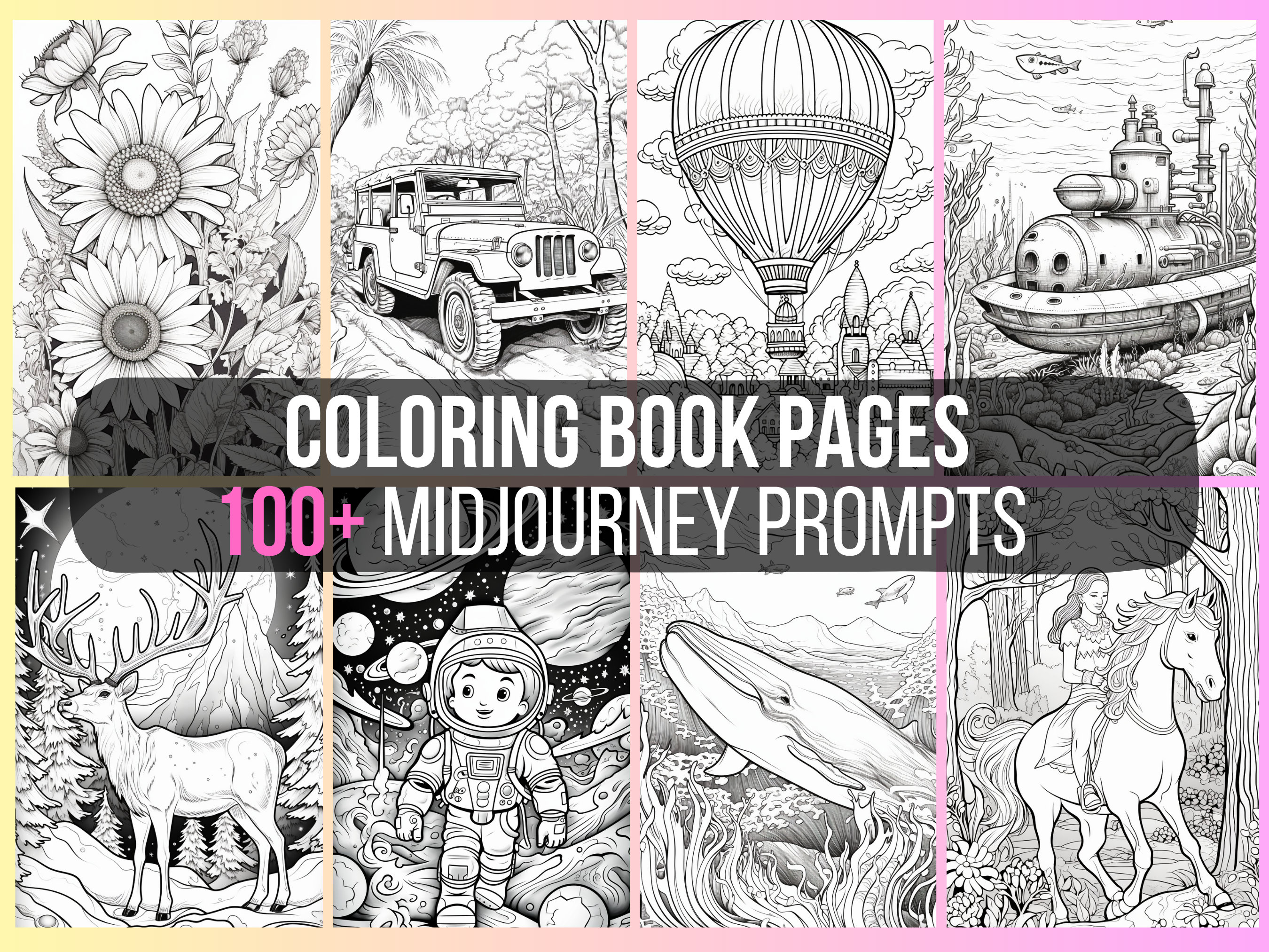 100+ Coloring Book Pages, AI Art, Midjourney Prompt, Midjourney AI Art ...