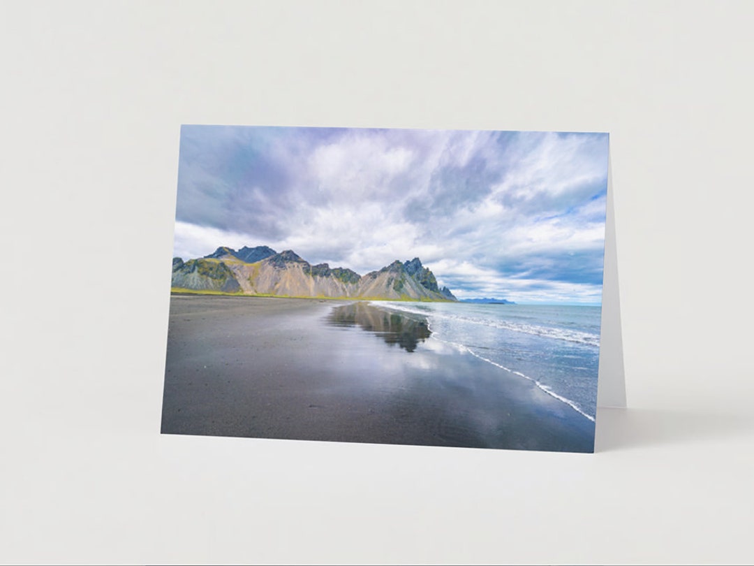 Beach Blank Card, Iceland Note Cards, Folded Blank Note Card ...
