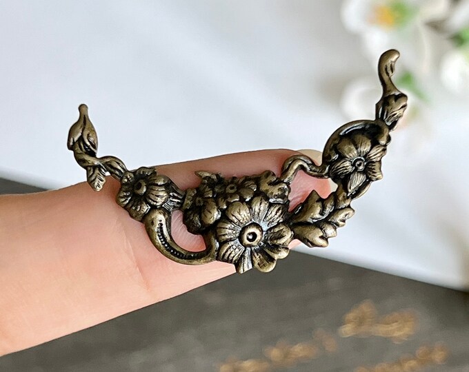7pcs Brass Flower Vine Filigree Stamping Charms for Jewelry Making ...