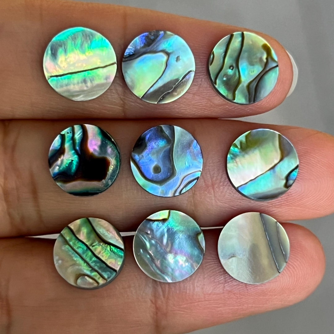 45pcs 10mm Small Abalone Shell Round Disc- Natural Shell Jewelry Making ...