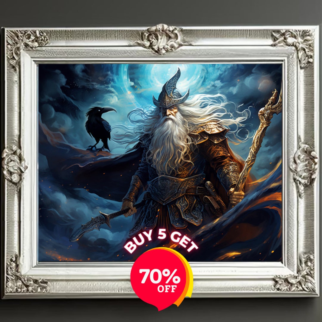 Odin | Odin Art Print | Pagan | Norse God | Pagan Decor | Norse Pagan | Yule | Pagan PNG ...