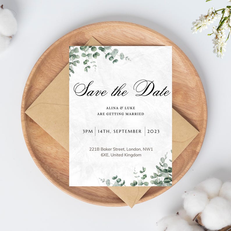 Basic Wedding Card, Chic Minimalist Design for Elegant Invitations ...