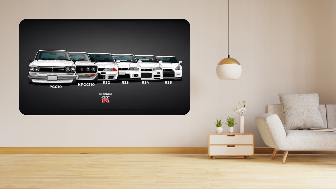 Revolution of Nissan GTR, Wall Art of Nissan GTR, Wall Art, GTR Wall ...