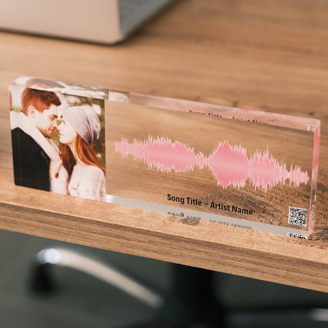 Soundwave Art Song Plaque Voice Recording Gift Song Plaque Custom Sound ...