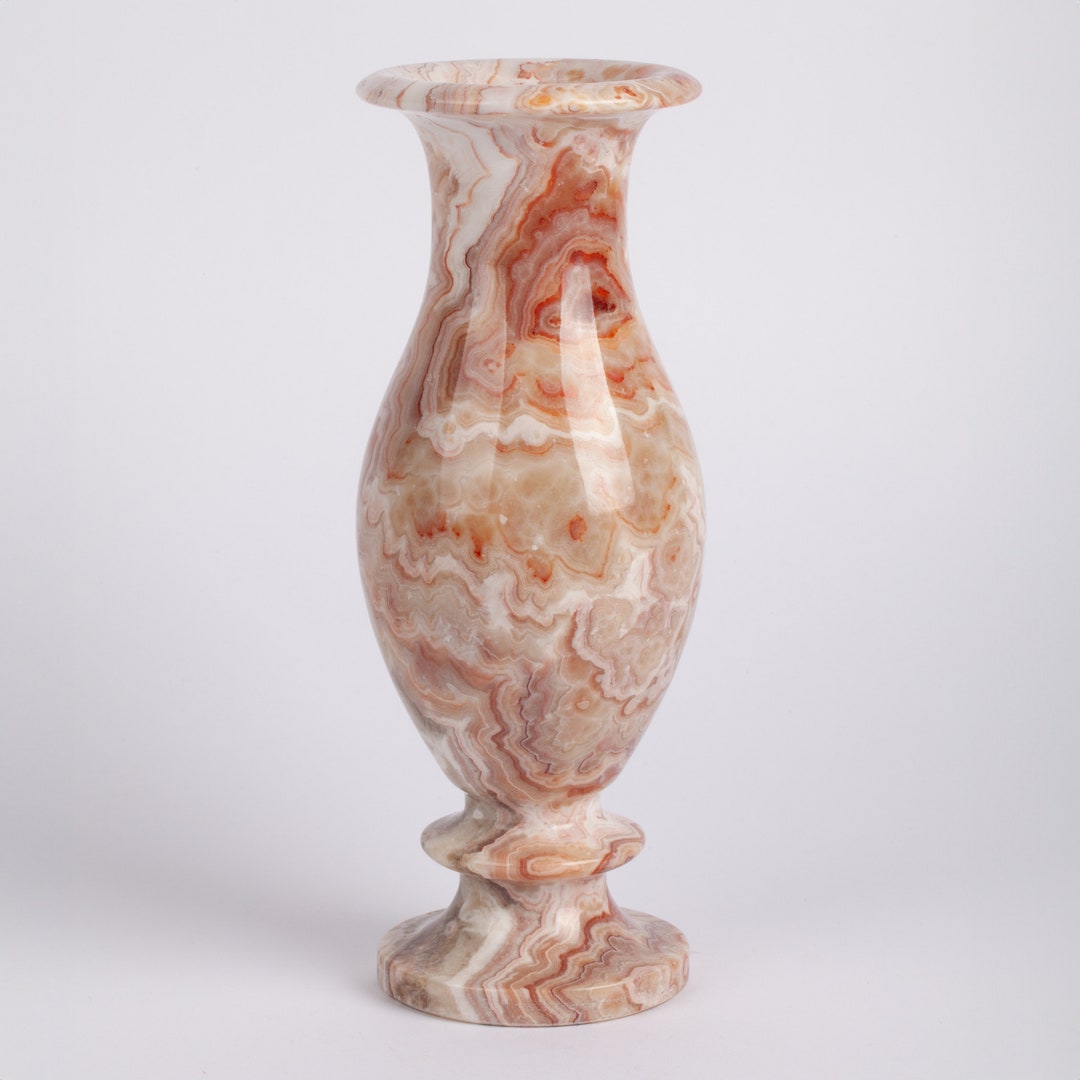 Pink, Rose Alabaster Vase, Small Onyx Vase, Hand Carved Onyx, Onyx ...